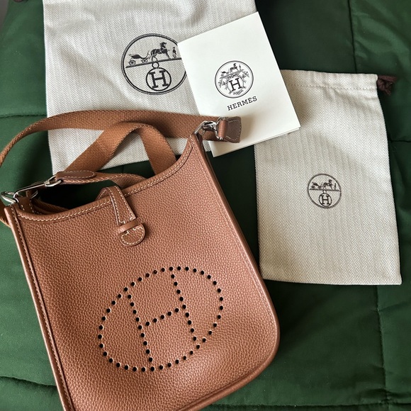Hermes | Bags | Hermes Mini Evelyn Tpm Gold With Phw | Poshmark